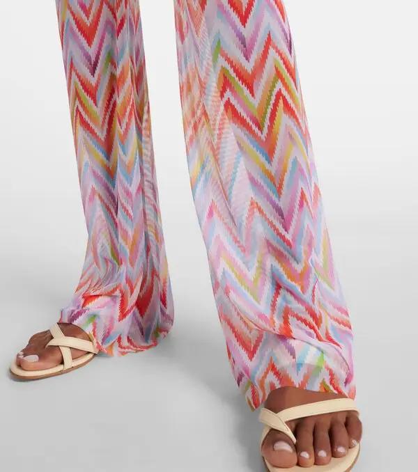 Missoni Zigzag Printed Tulle Straight Pants - Multicoloured