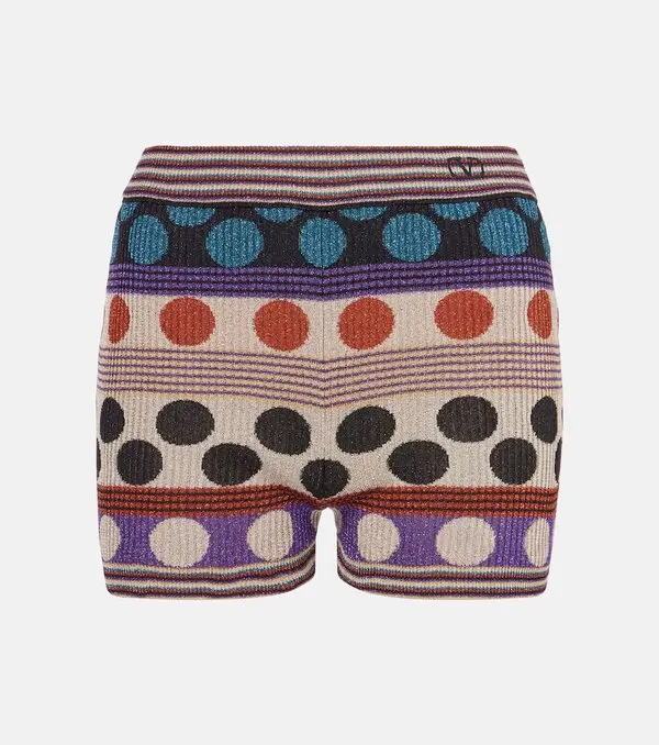 Valentino Garavani Polka-dot Jacquard Lame Shorts