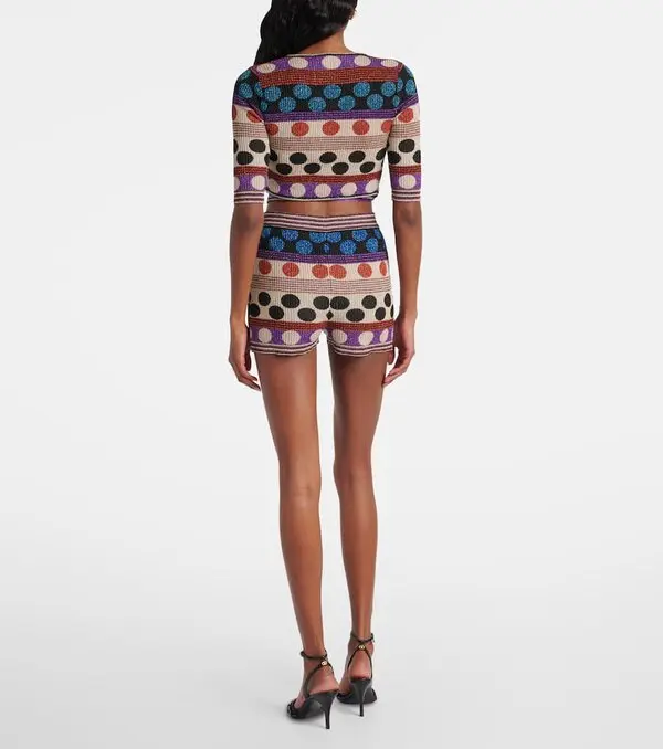 Valentino Garavani Polka-dot Jacquard Lame Shorts