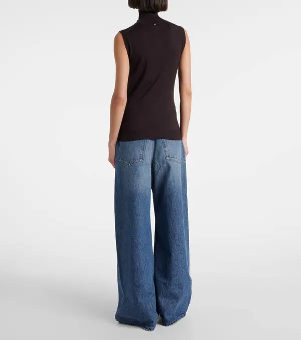 Sportmax Vertigo Knitted Virgin Wool Top - Brown