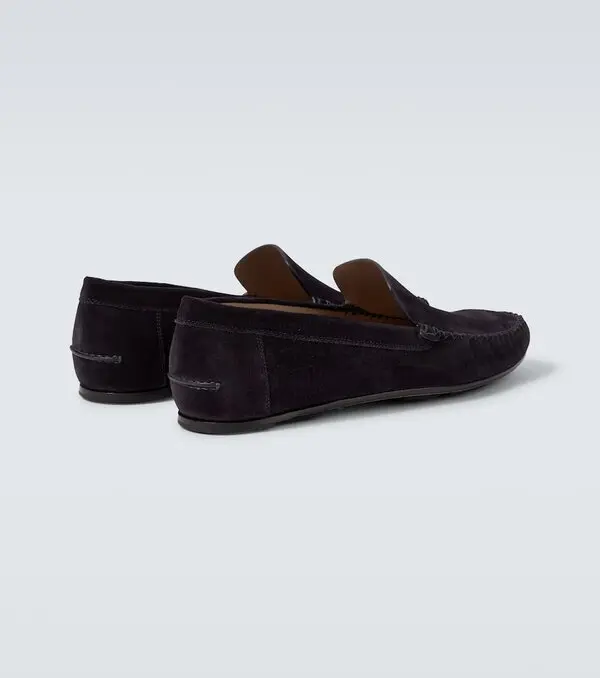 Manolo Blahnik Handmade Suede Loafers - Blue
