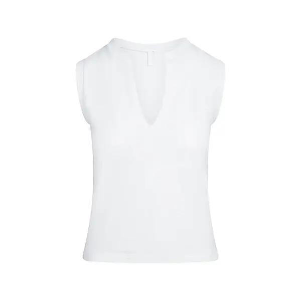 SKIMS Worn In Jersey Split Neck Muscle Tank - Snow