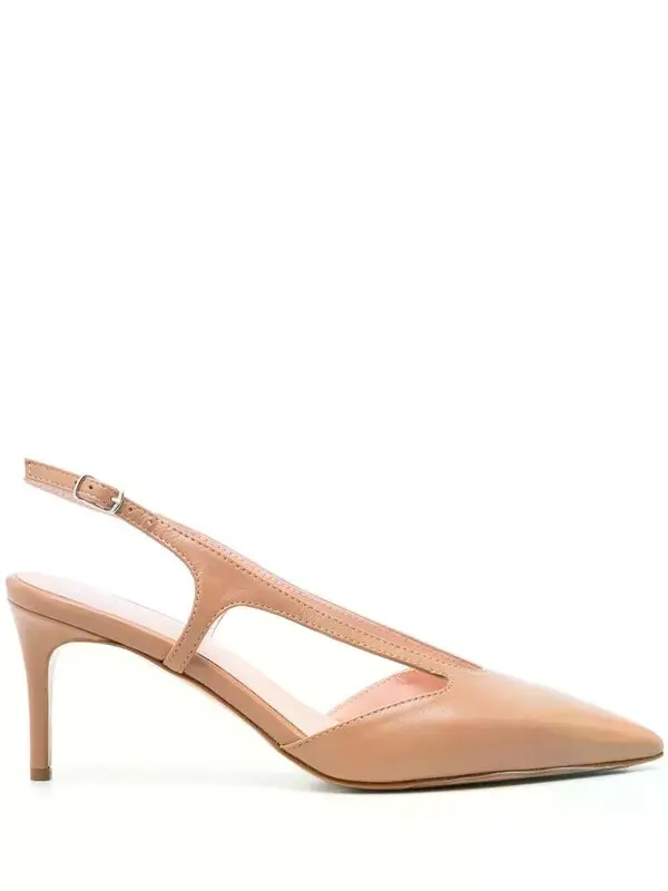 ANNA F. 75mm Slingback Leather Pumps