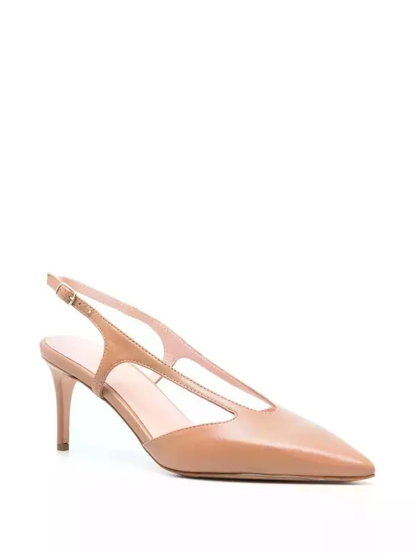 ANNA F. 75mm Slingback Leather Pumps