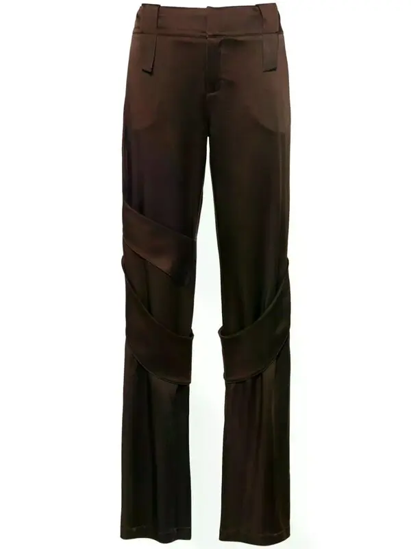 Blumarine Wide-leg Satin Cargo Trousers