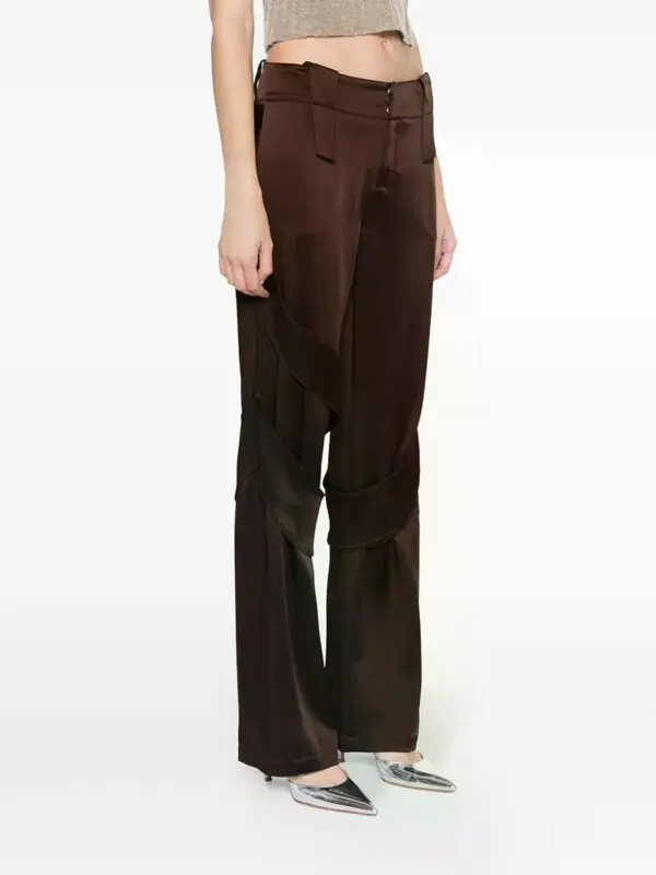 Blumarine Wide-leg Satin Cargo Trousers