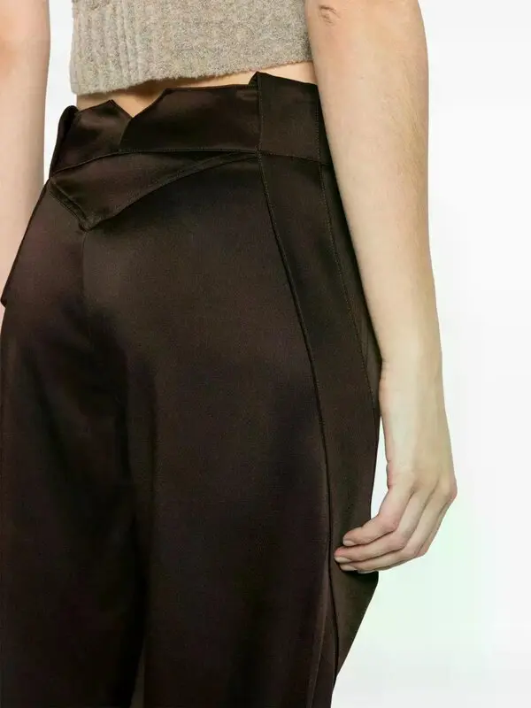 Blumarine Wide-leg Satin Cargo Trousers