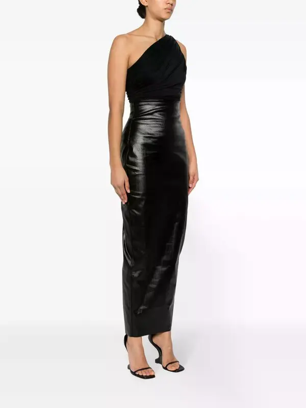 Rick Owens Dirt Pillar Coated Denim Skirt