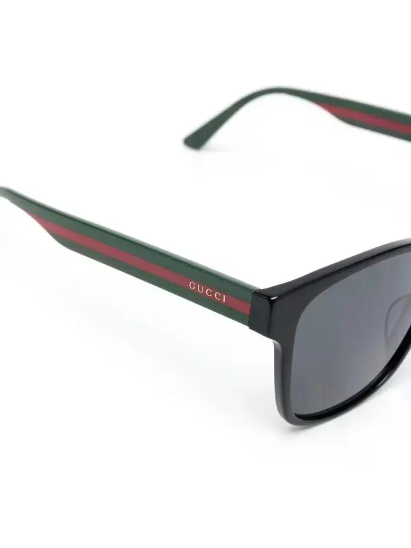 Gucci Striped Square-frame Sunglasses