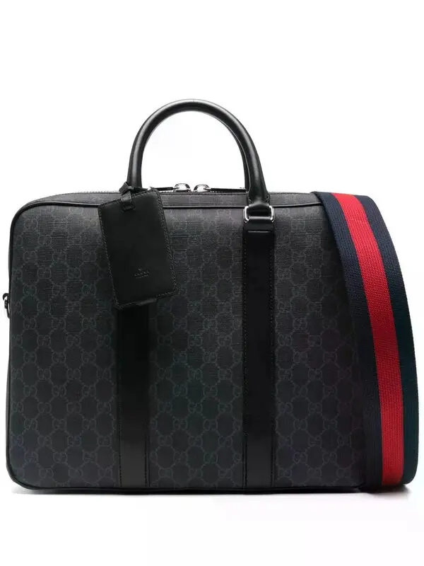 Gucci Gg Supreme Canvas Briefcase - Grey