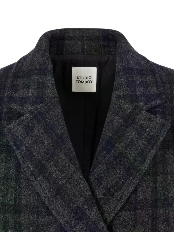 STUDIO TOMBOY Checked Wool-blend Coat
