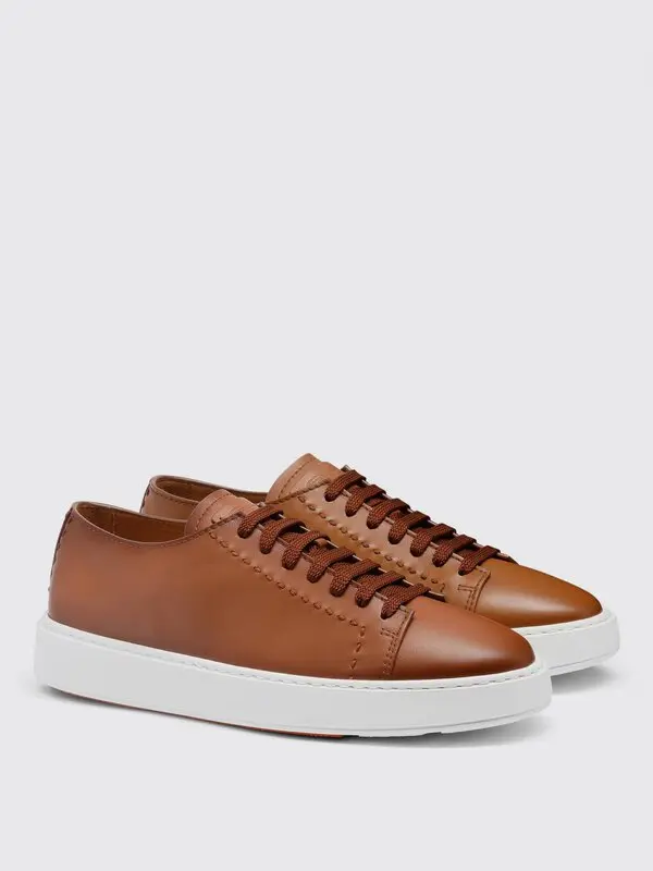 Santoni Lace-up Leather Sneakers