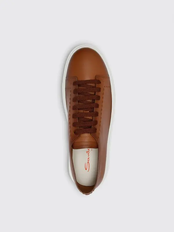 Santoni Lace-up Leather Sneakers