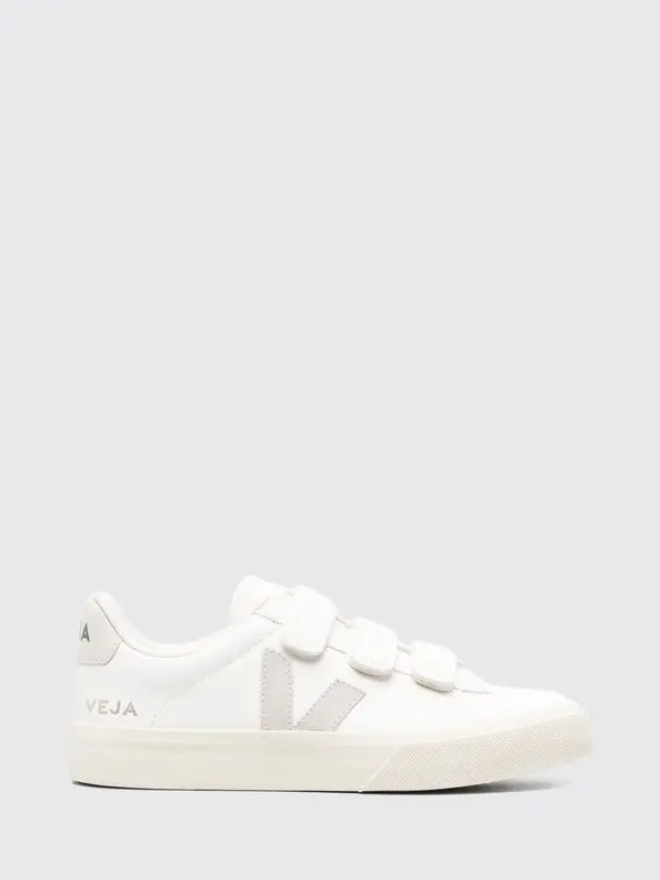 VEJA Recife Low-top Leather Sneakers With Hook-and-loop Fastening - Silver