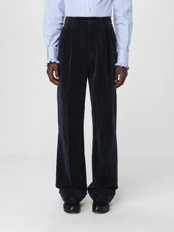 Valentino Garavani Velvet Wide Leg Pants - Blue