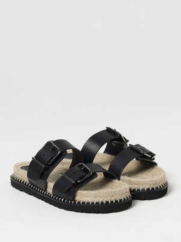 CastaÑer Flat Sandals With Buckle Detailing - Black