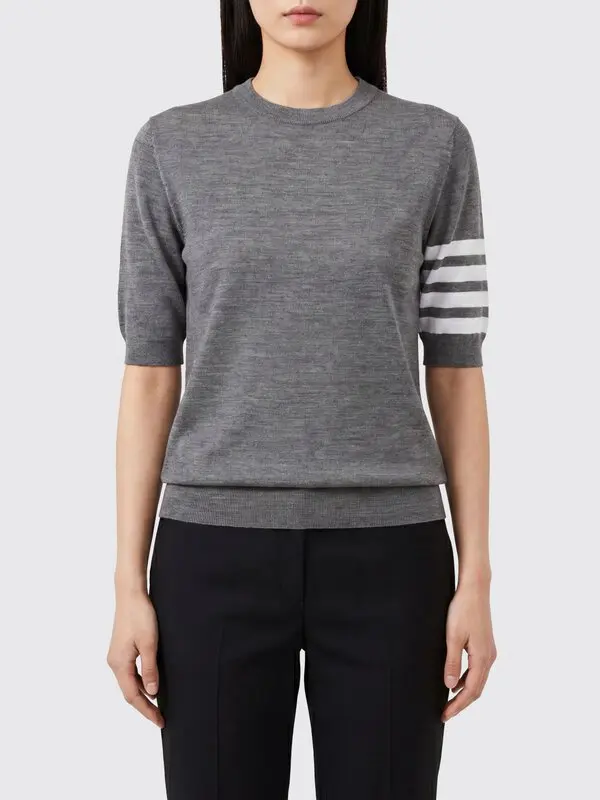 Thom Browne Striped Sleeve Crewneck Sweater