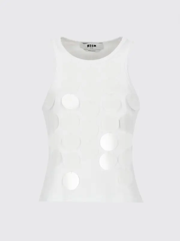 MSGM Embellished Tank Top - White