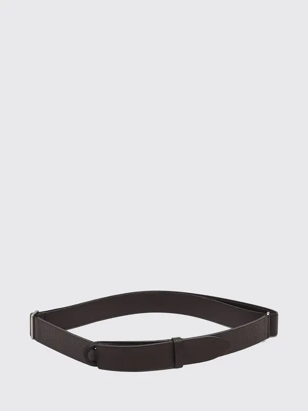 Orciani Hammered Leather Belt - Ebony