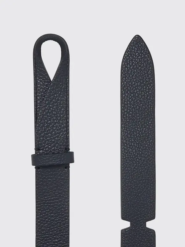Orciani Hammered Leather Belt - Navy