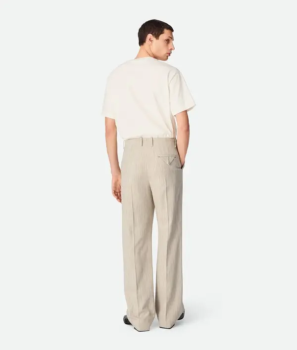 BOTTEGA  VENETA Viscose And Silk Straight Leg Pants - Grey Putty