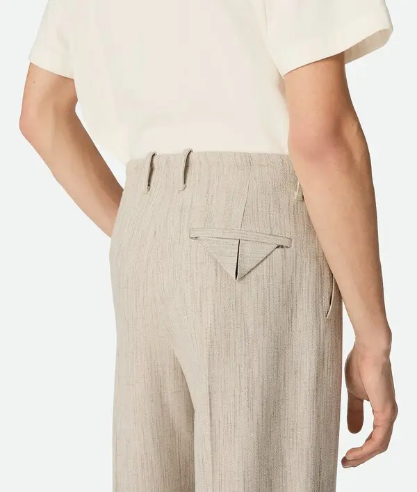 BOTTEGA  VENETA Viscose And Silk Straight Leg Pants - Grey Putty