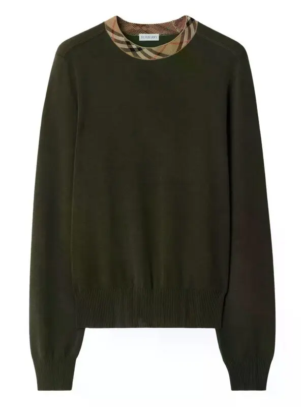Burberry Check-trim Jumper - Brown