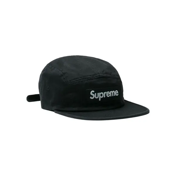 Supreme Washed Chino Twill Camp Cap - Black
