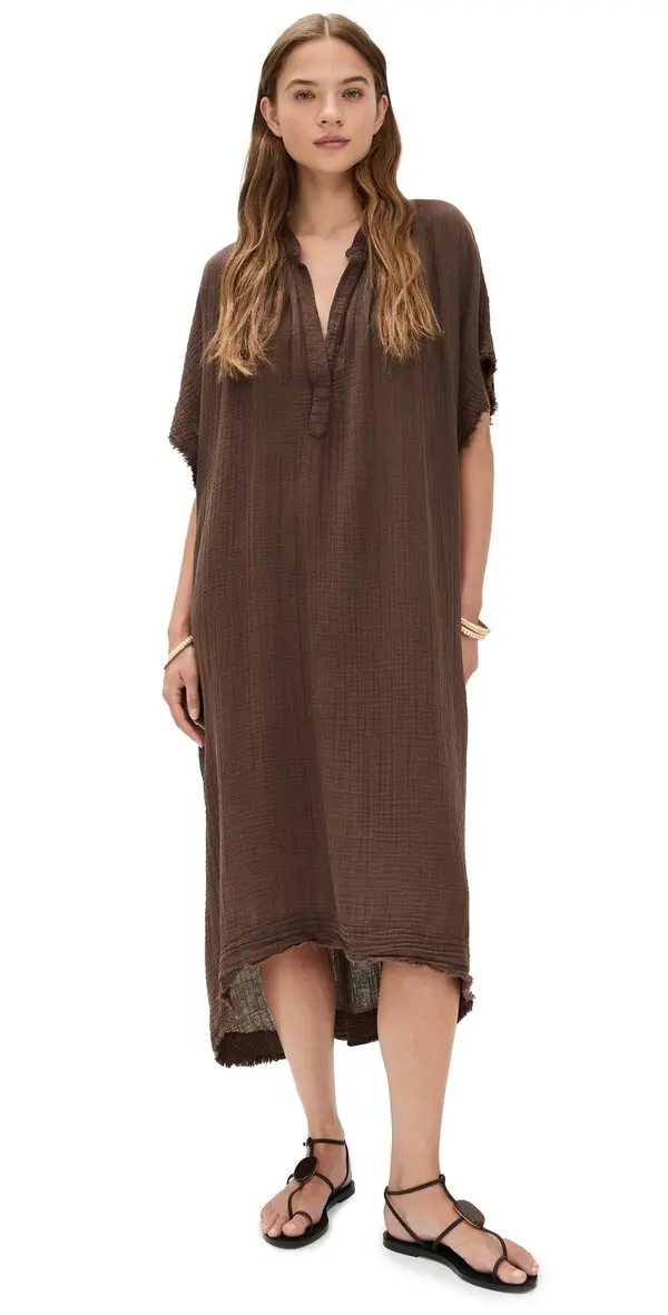 9seed Tunisia Gauze Dress - Chocolate