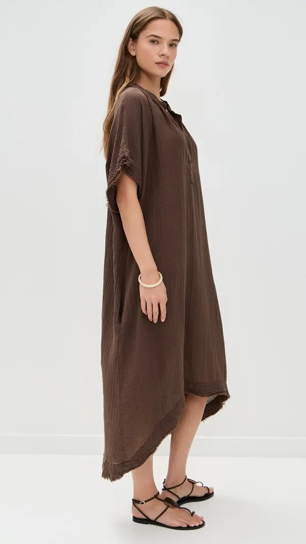 9seed Tunisia Gauze Dress - Chocolate