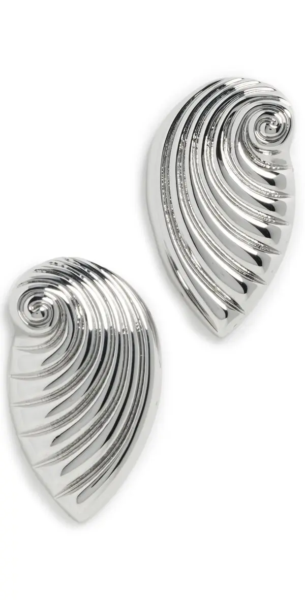 KENNETH JAY LANE Seashell Post Earrings - Silver