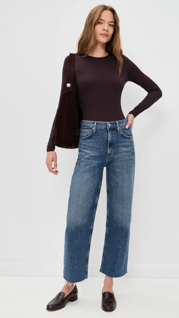 AGOLDE Ren High-rise Wide-leg Jeans - Chord