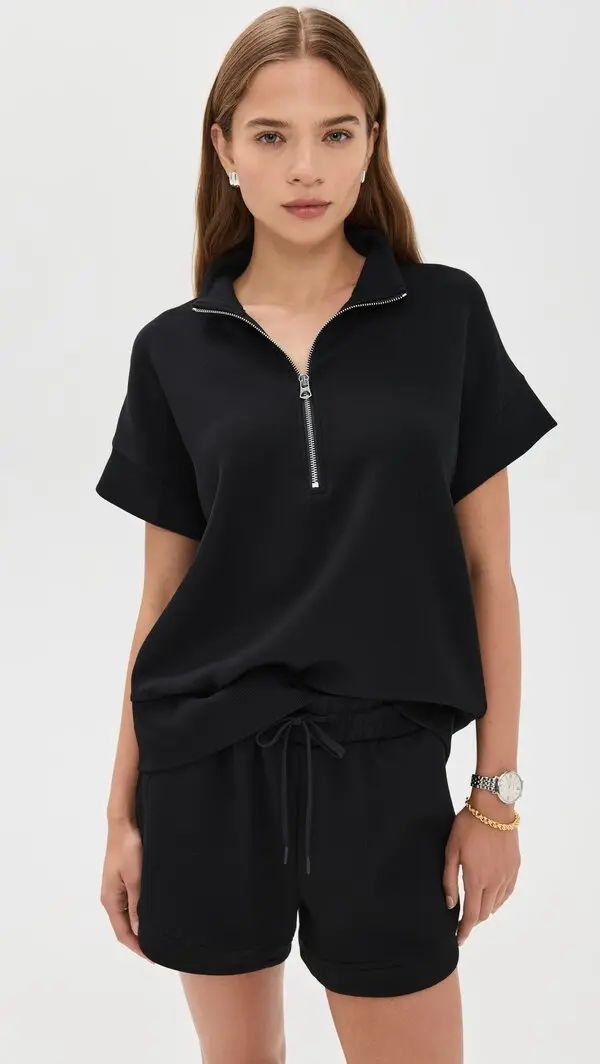 Varley Ritchie Short Sleeve Sweatshirt - Black
