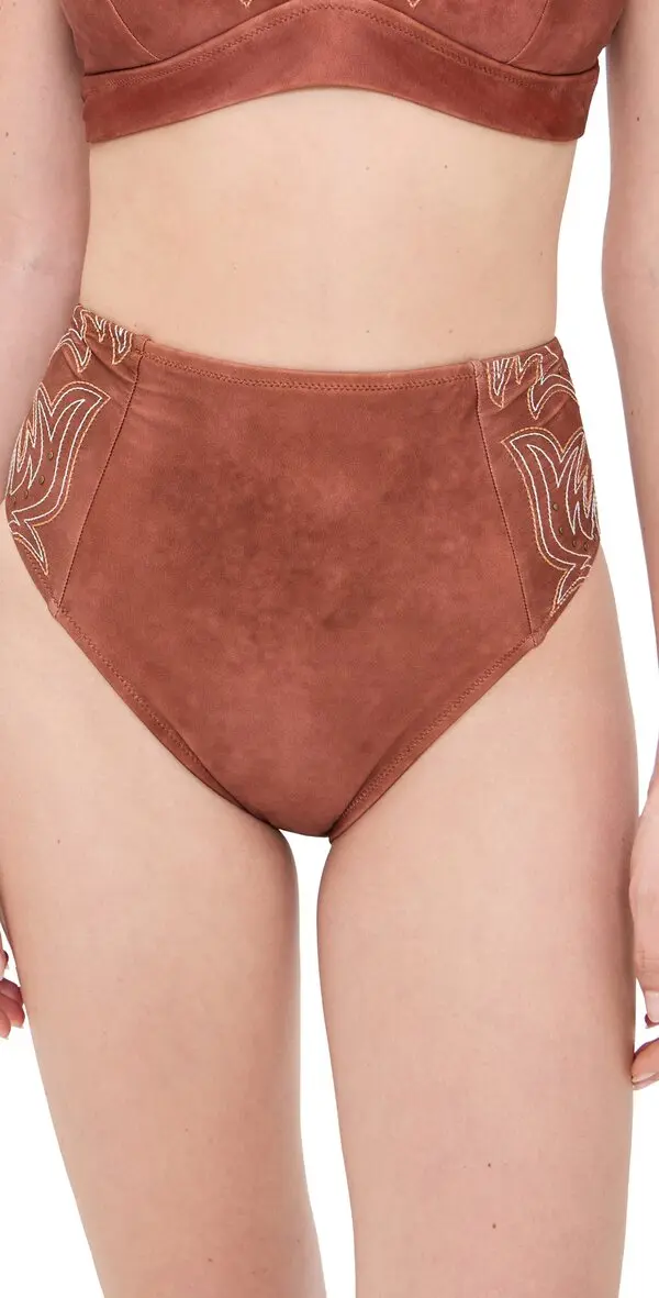 L'Agence Vanessa Bolero High-waisted Bikini Bottom - Bronze