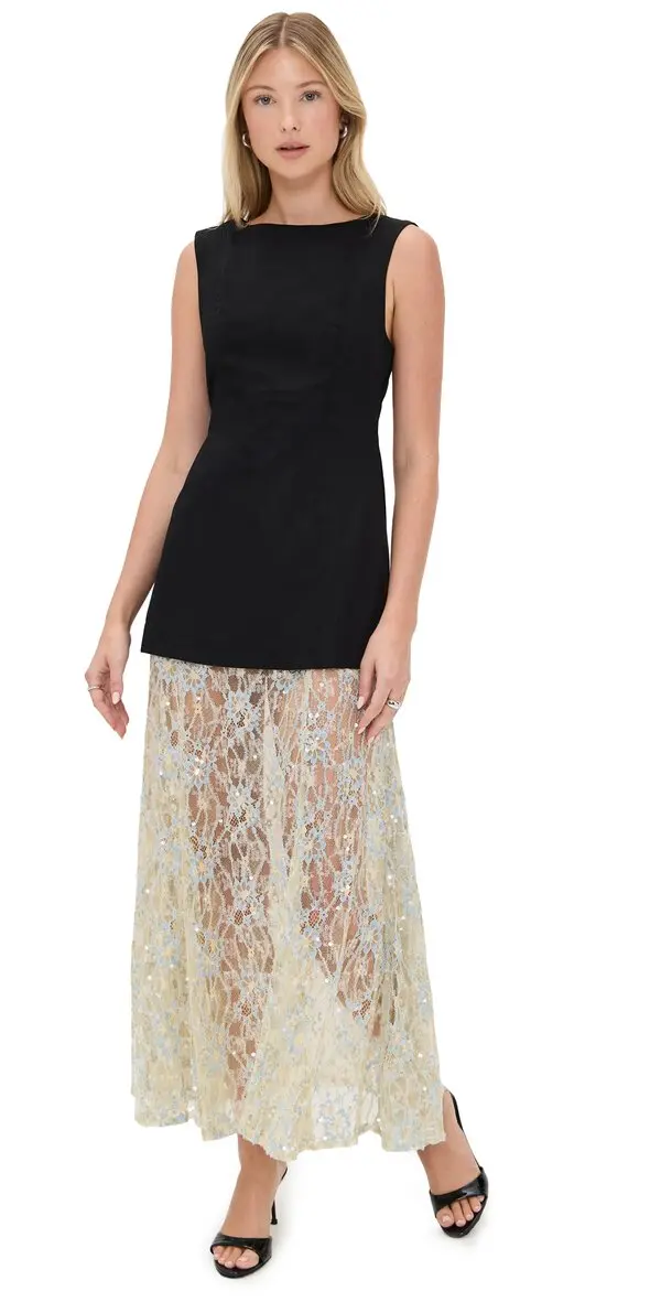 VRG GRL Sequin Lace Maxi Dress