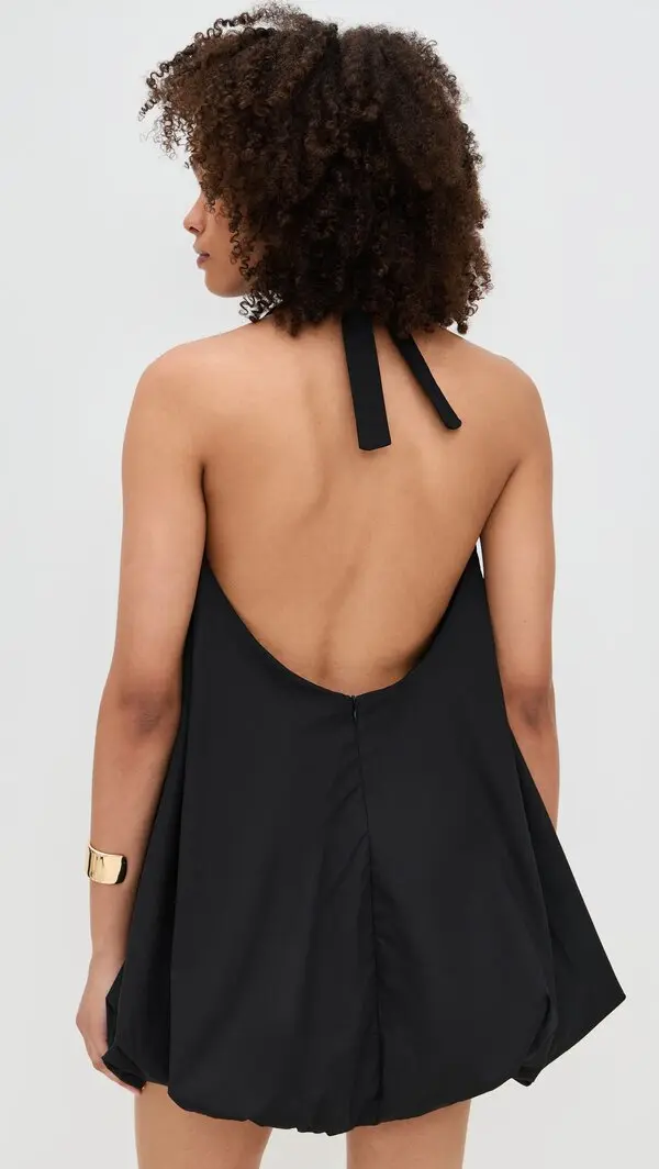 Vrg Grl Bella Mini Dress With Bubble Hem And Halter Neck - Black |  Editorialist