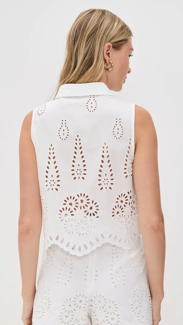 HEVRON Katja Eyelet Top