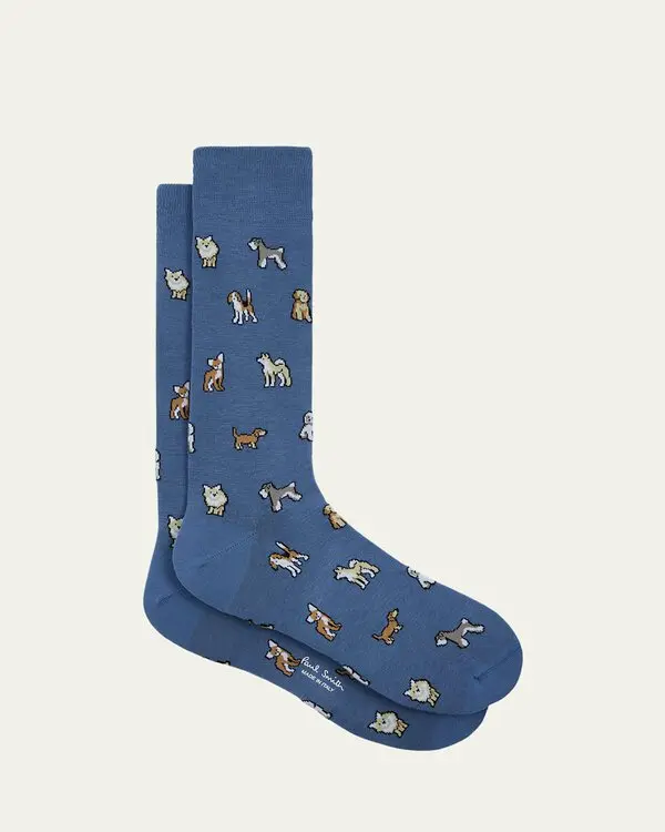Paul Smith Kyoto Dogs Crew Socks - Navy