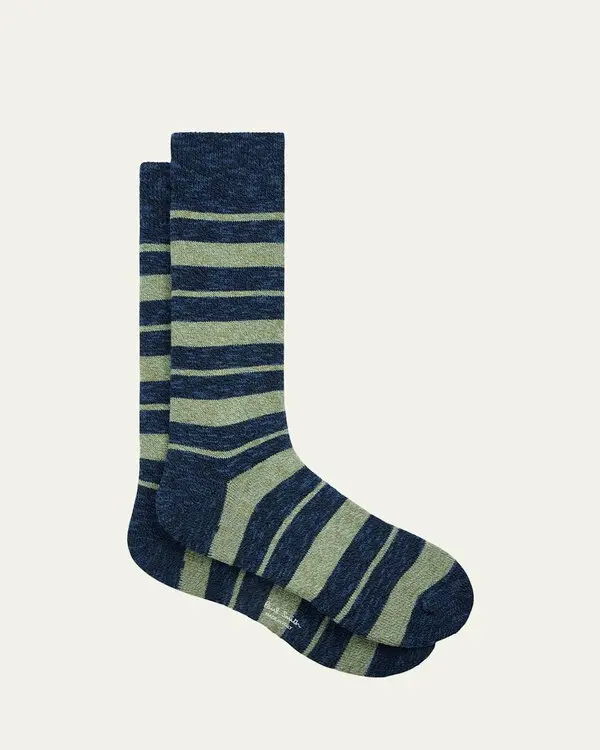 Paul Smith Kenny Flamed Melange Crew Socks - Navy