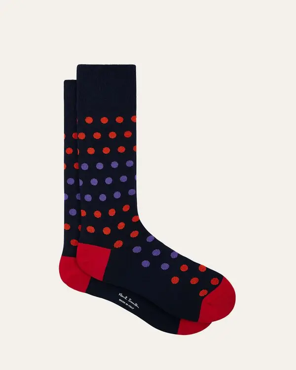 Paul Smith Kingston Polka Dot Crew Socks - Navy