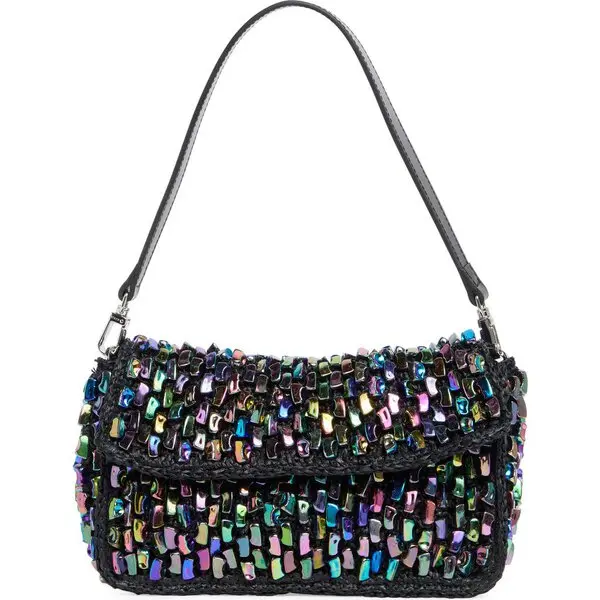 Staud Timmy Beaded Shoulder Bag - Black