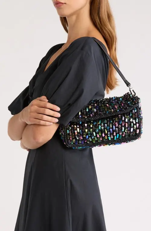Staud Timmy Beaded Shoulder Bag - Black