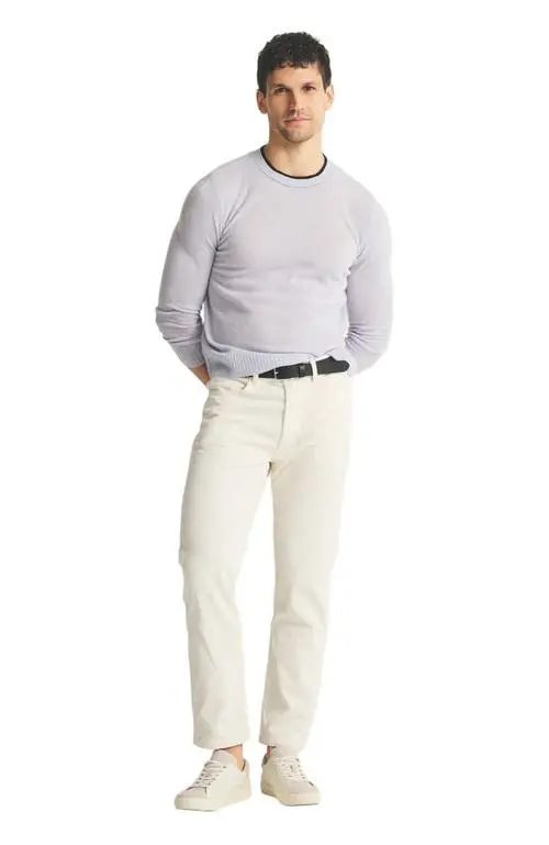 Naadam Lightweight Cashmere Contrast Trim Crewneck Sweater