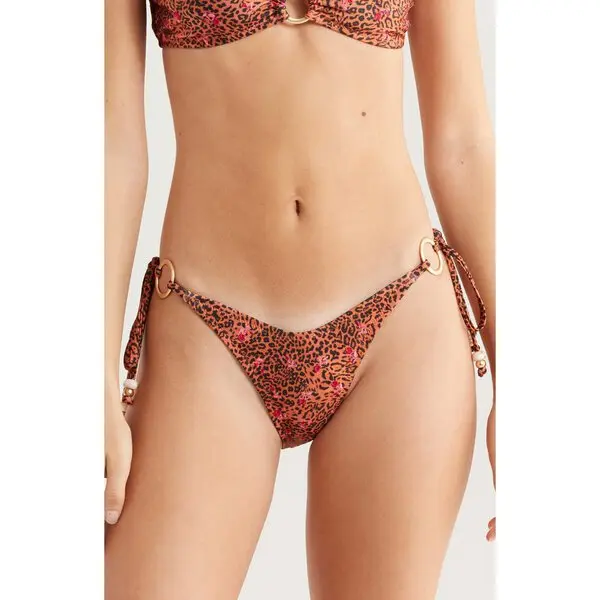 KULANI KINIS Ring Side-tie Bikini Bottom - Wild Rose
