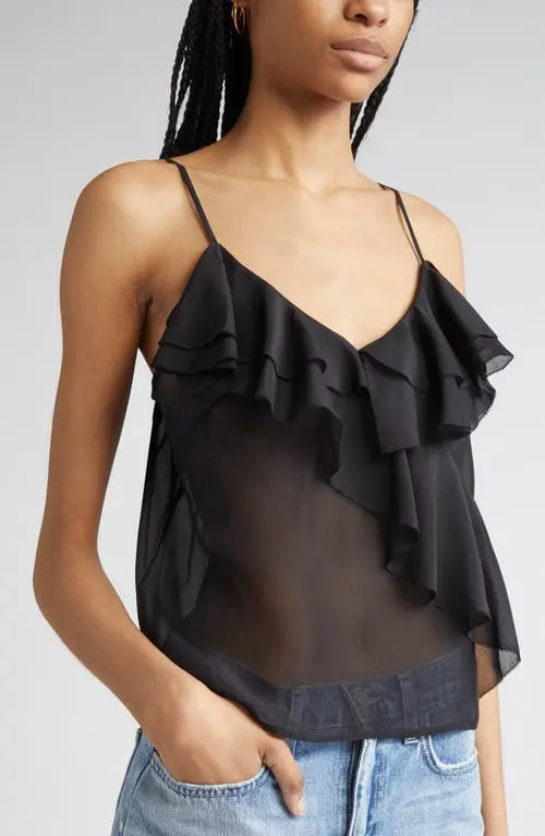 L'Agence Erika Ruffle Silk Camisole