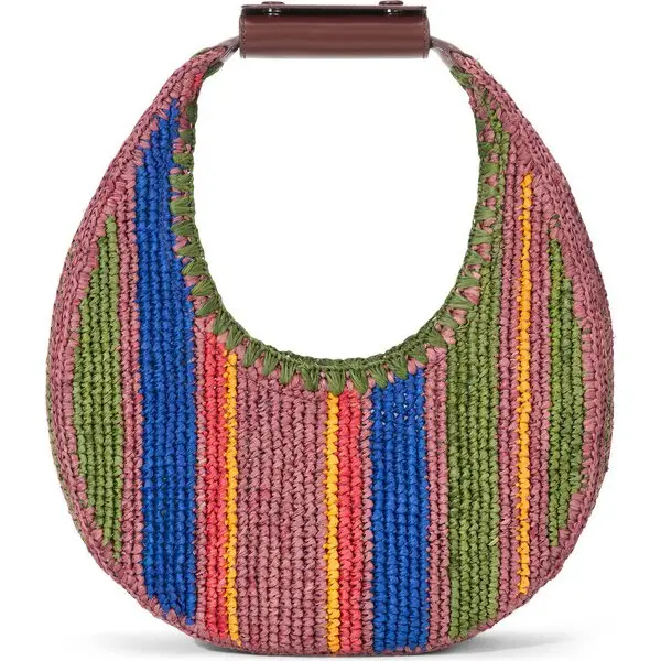 Staud Moon Raffia Tote - Jungle Stripe Raffia