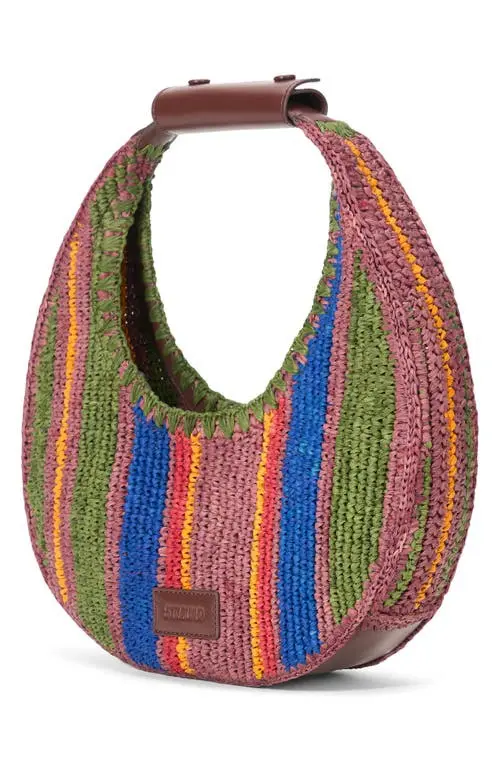 Staud Moon Raffia Tote - Jungle Stripe Raffia