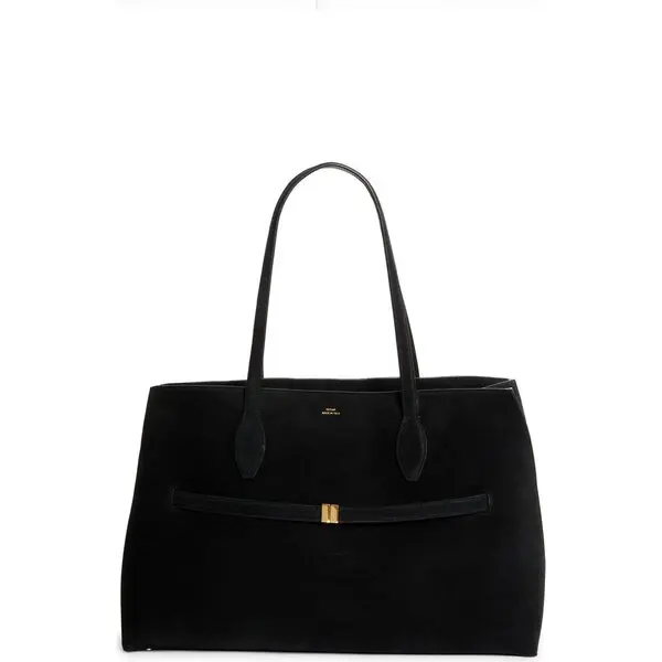 TOTEME Belted Suede Tote - Black