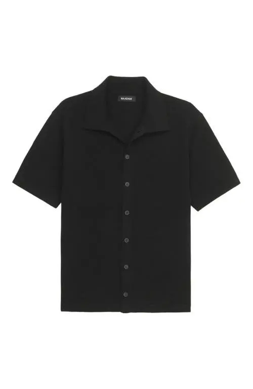 Naadam Signature Cashmere Short Sleeve Button Down - Black