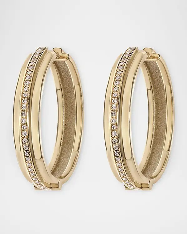 AZLEE 18k Diamond Huggie Earrings - Yellow Gold